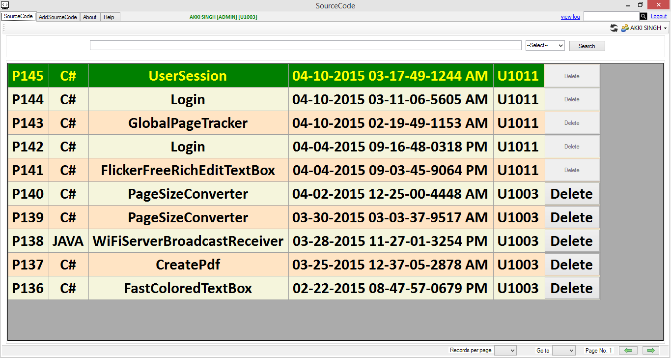 Source Code Manager Using C Sourcecodester